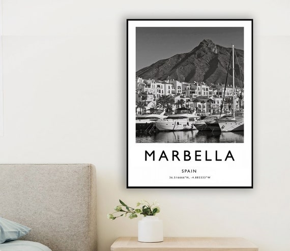 Marbella Poster Marbella Print Spain Poster Travel Art | Etsy