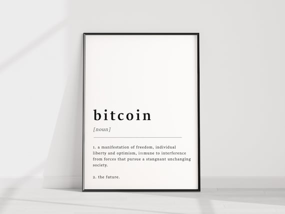 Definition of Bitcoin Quote Poster Print Bitcoin Print | Etsy Canada