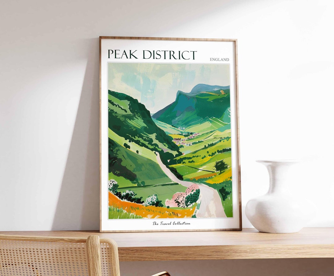 Peak District Poster, England Poster, Countryside Poster, Hiking Poster ...