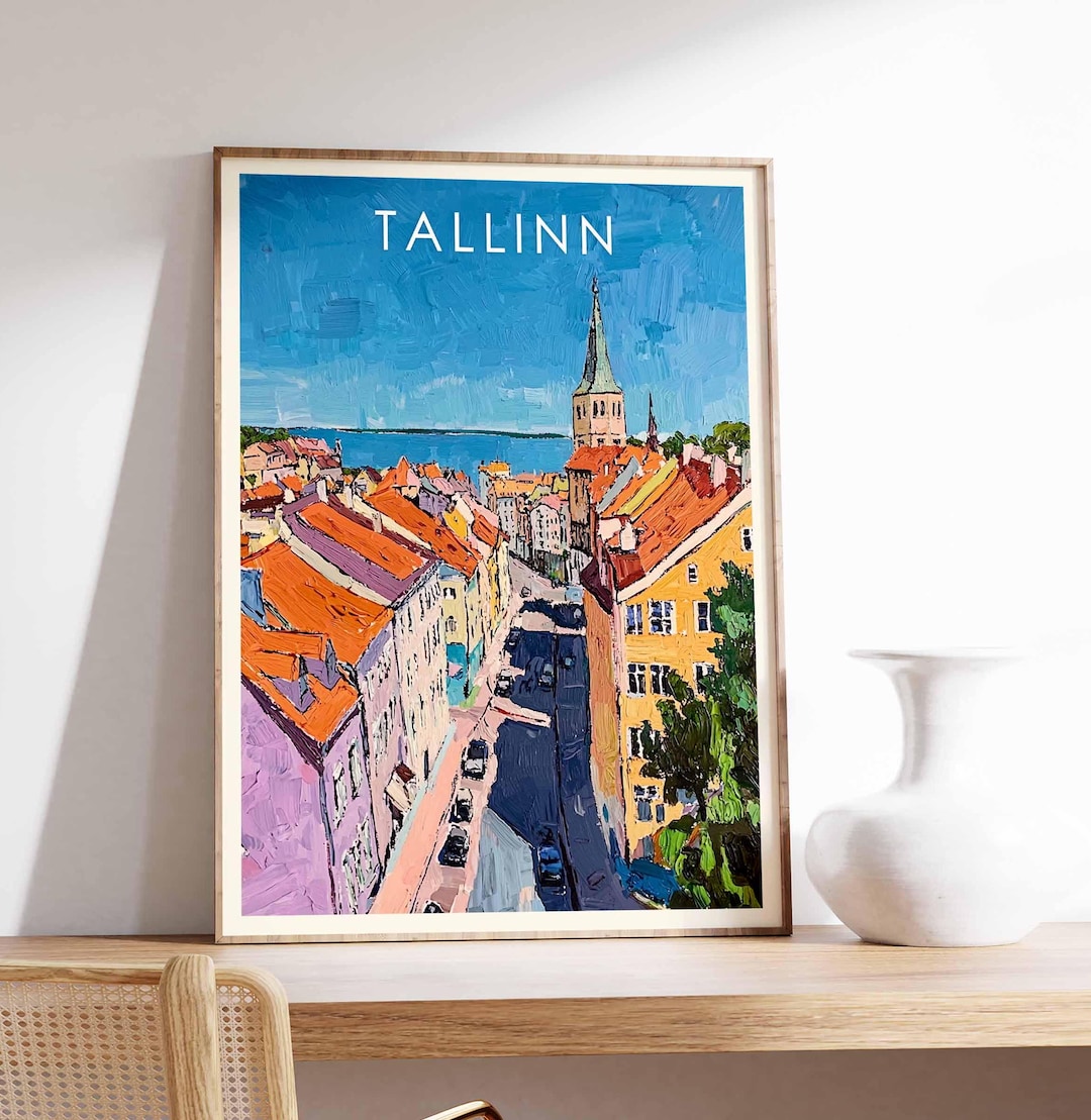 Tallinn Old Town Poster: Estonia Travel Print, Scandinavian Wall Art - Etsy