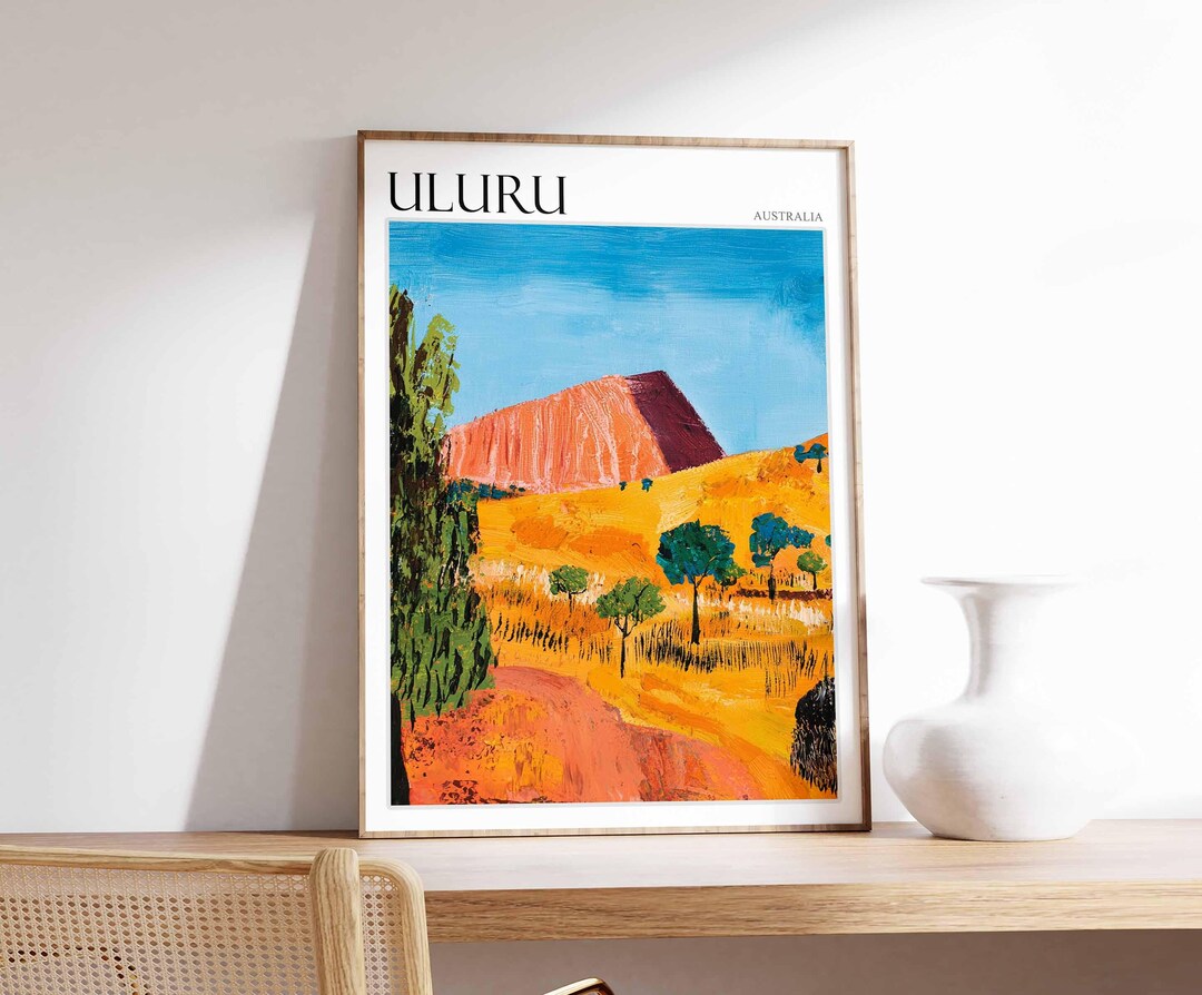 Uluru Poster, Australia Travel Print, Australian Decor, Oceania Travel ...