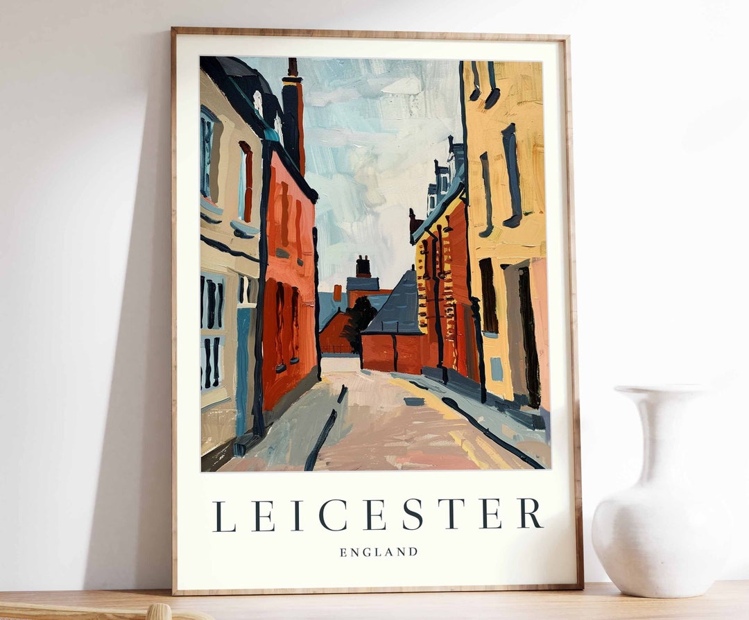 Leicester Poster, Leicester Travel Print, England Wall Art, British ...