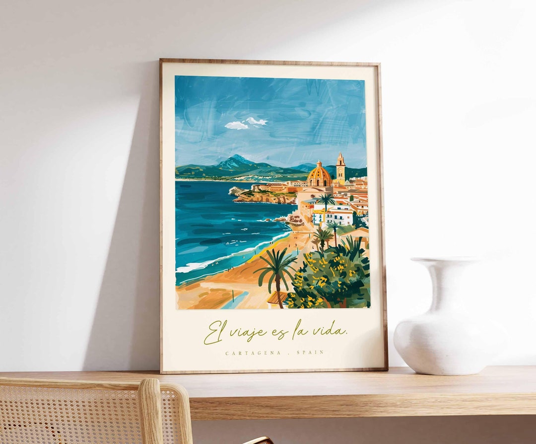 Cartagena Poster, Spain Travel Print, Retro Travel Wall Art, Travel ...