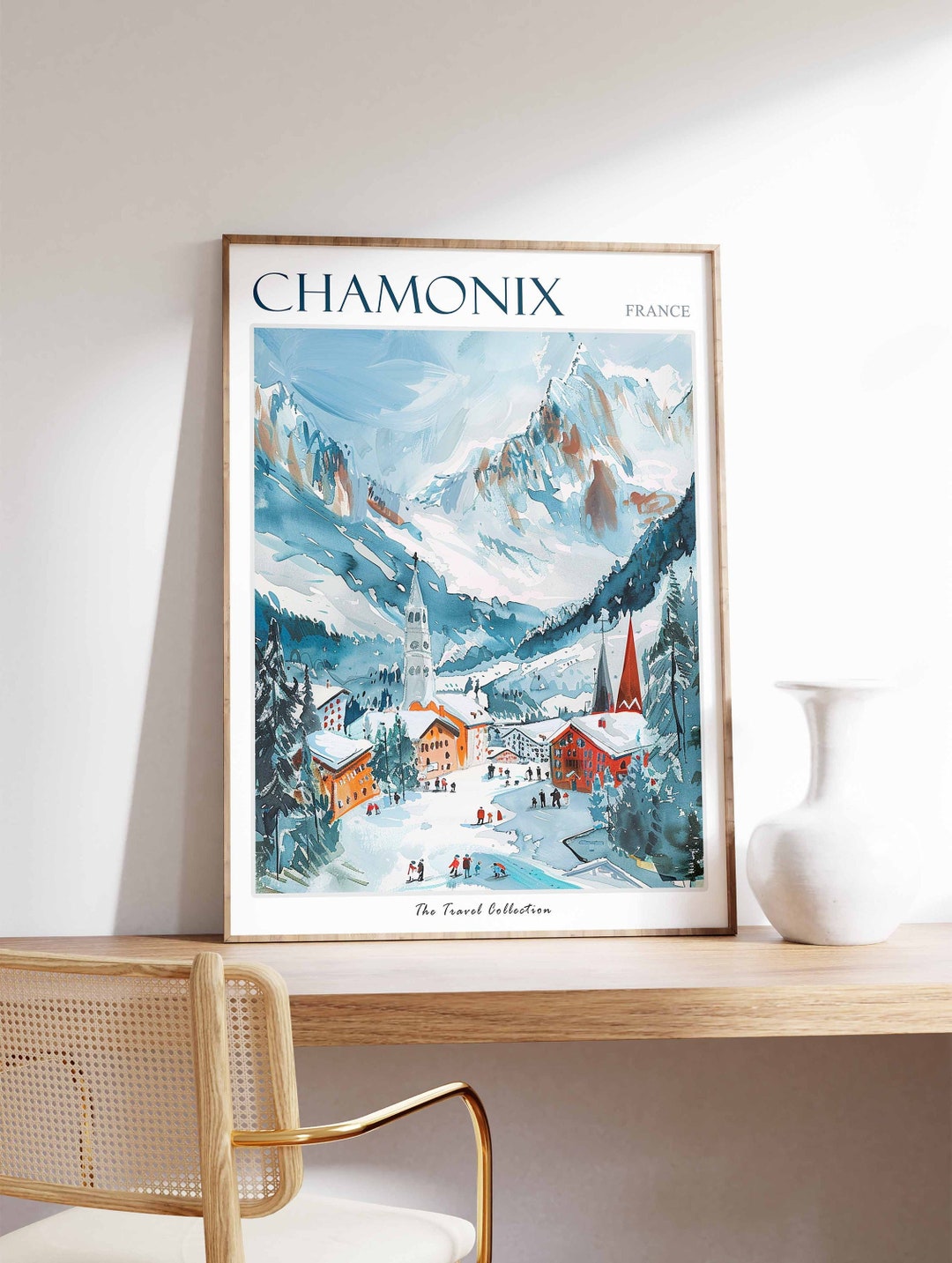 Chamonix Poster, Chamonix Travel Print, Tropical Decor, Landscape Wall ...