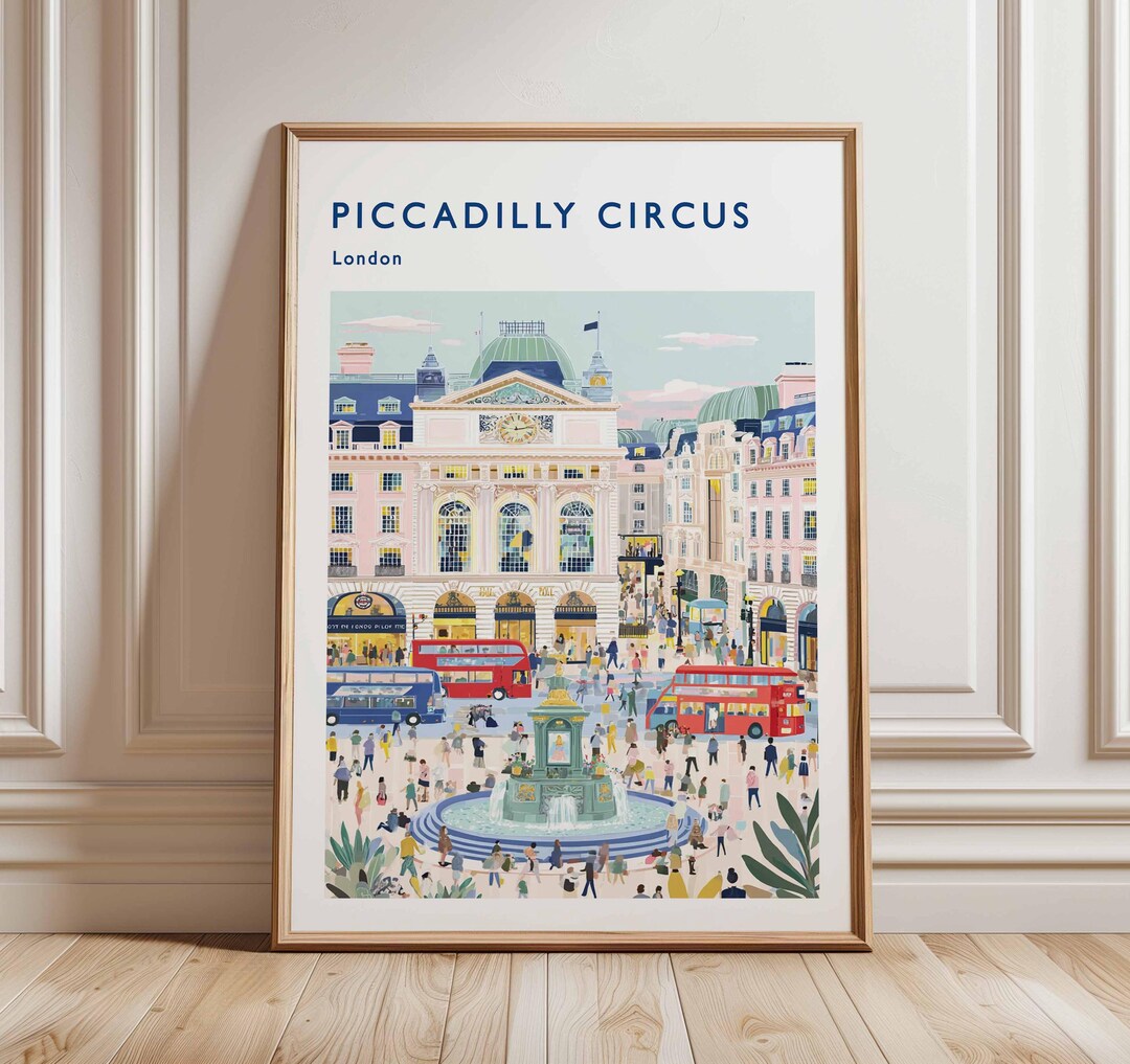 Piccadilly Circus Travel Poster: London Landmark Art Print - Etsy