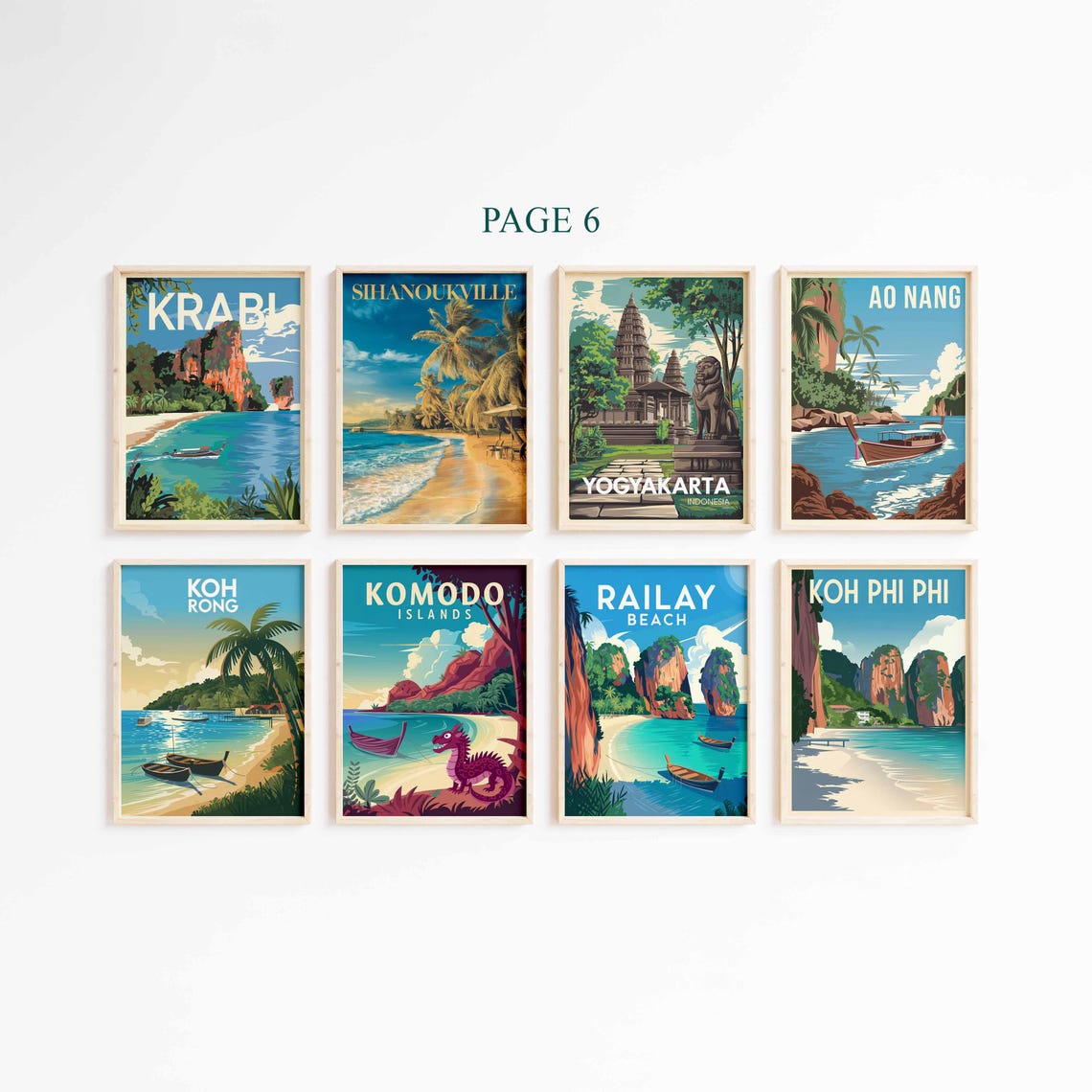 Southeast Asia Travel Poster Set: Retro Asian Art Prints - Etsy
