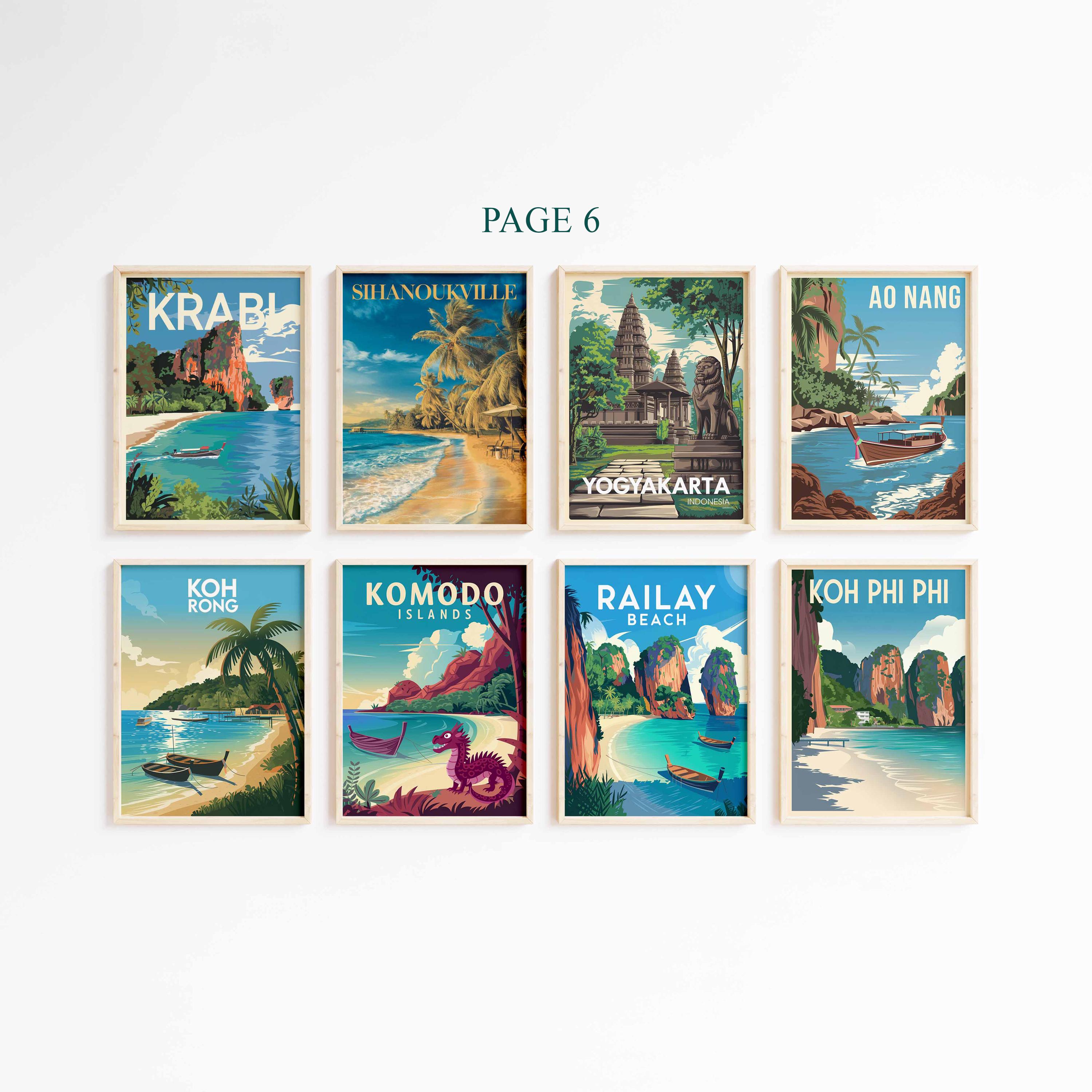 Southeast Asia Travel Poster Set: Retro Asian Art Prints - Etsy