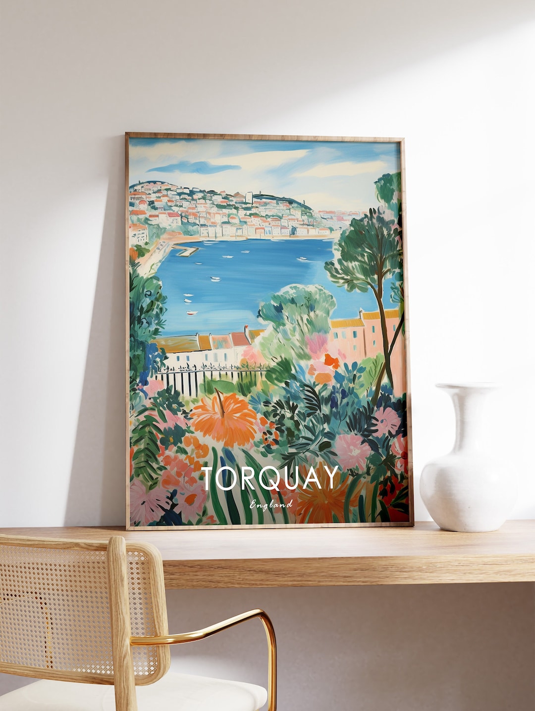 Torquay Poster, Torquay Travel Print, Coastal Poster, UK Travel Print ...