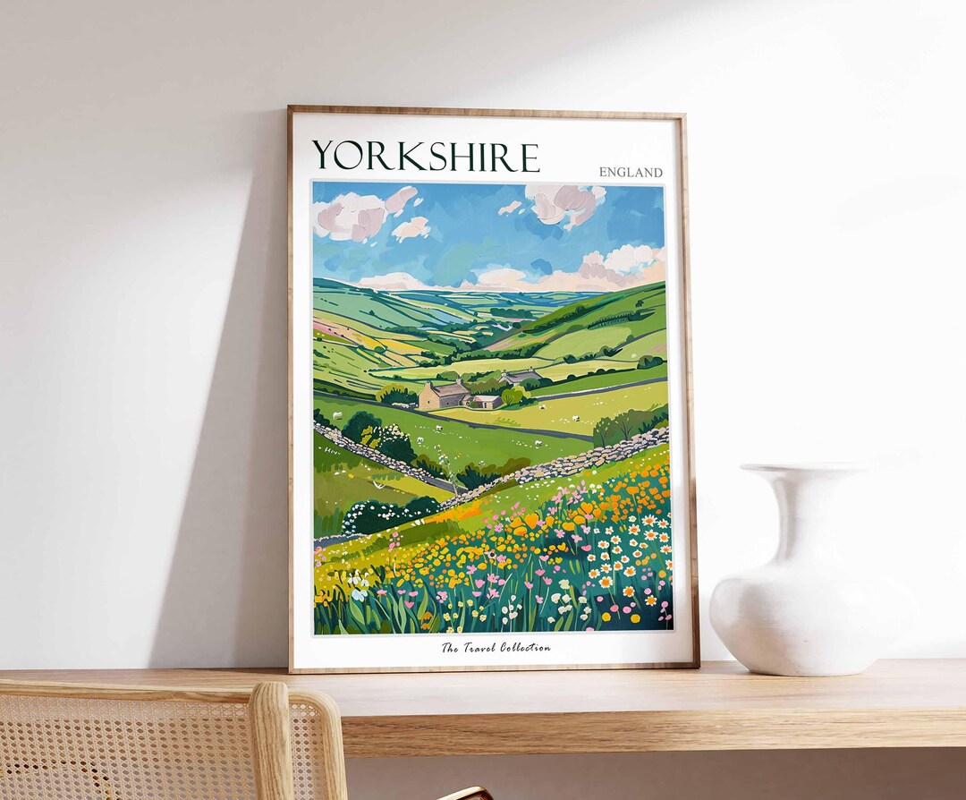 Yorkshire Poster, England Travel Poster, UK Travel Poster, Yorkshire ...