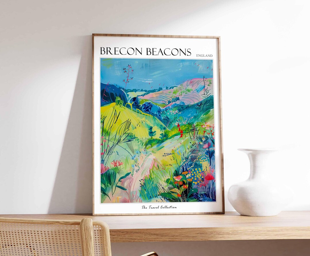 Brecon Beacons Poster, England Travel Print, Brecon Beacons Travel Art ...