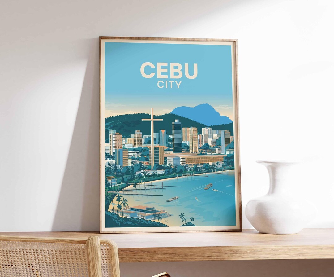 Cebu City Print, Southeast Asia Poster, Philippines Travel Poster ...