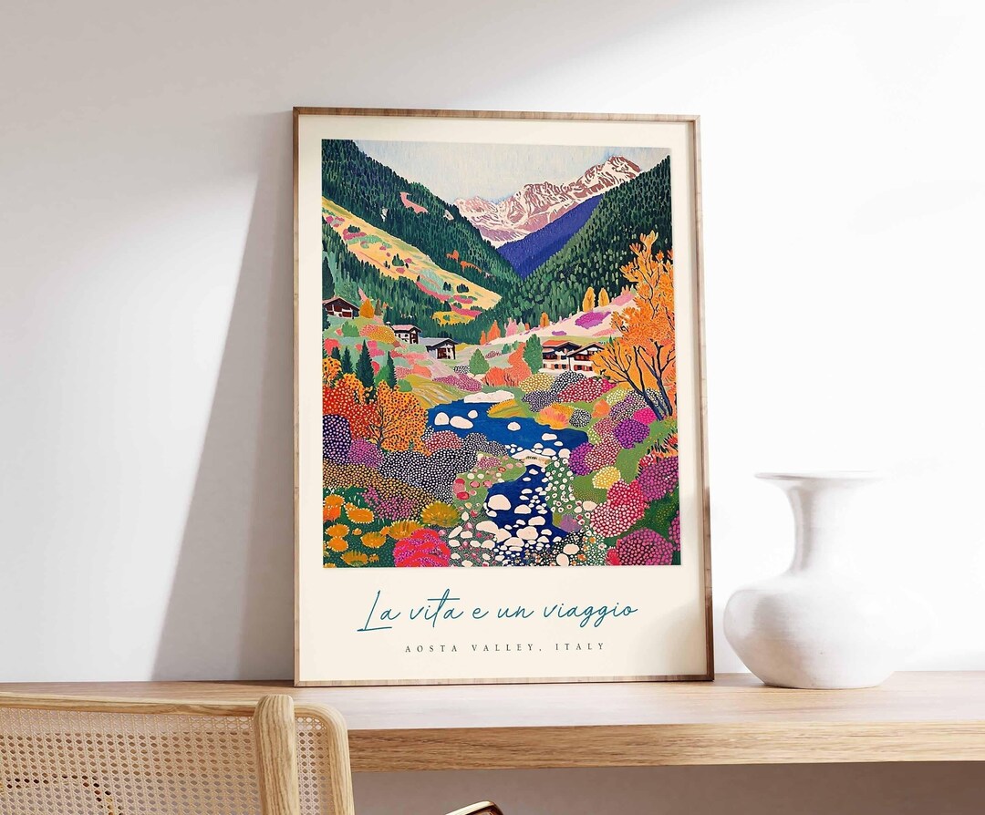 Aosta Valley Travel Poster: Italy Alps Art Print - Etsy
