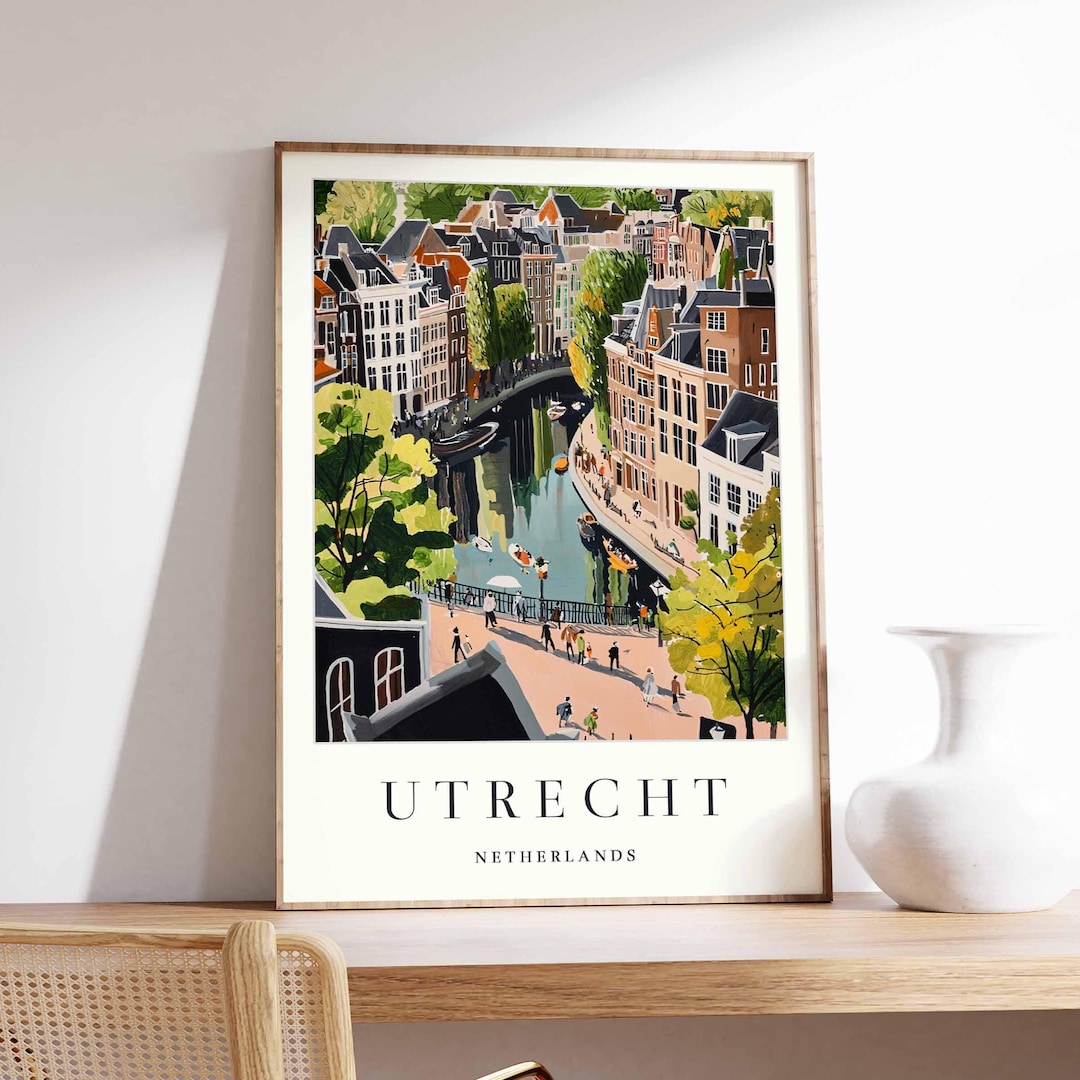 Utrecht Poster, Netherlands Travel Print, Dutch City Wall Art, Holland ...