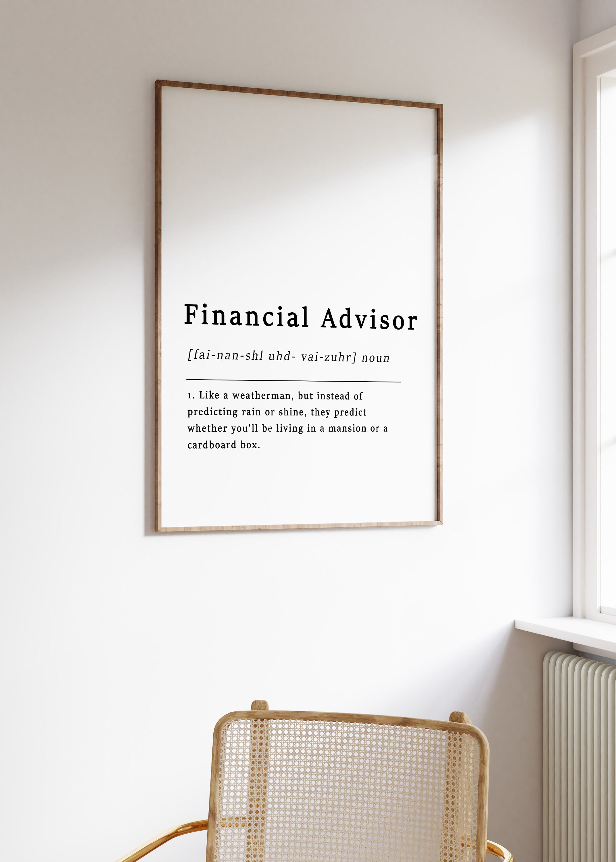Financial Advisor Definition Poster: Funny Typography Wall Print - Etsy UK