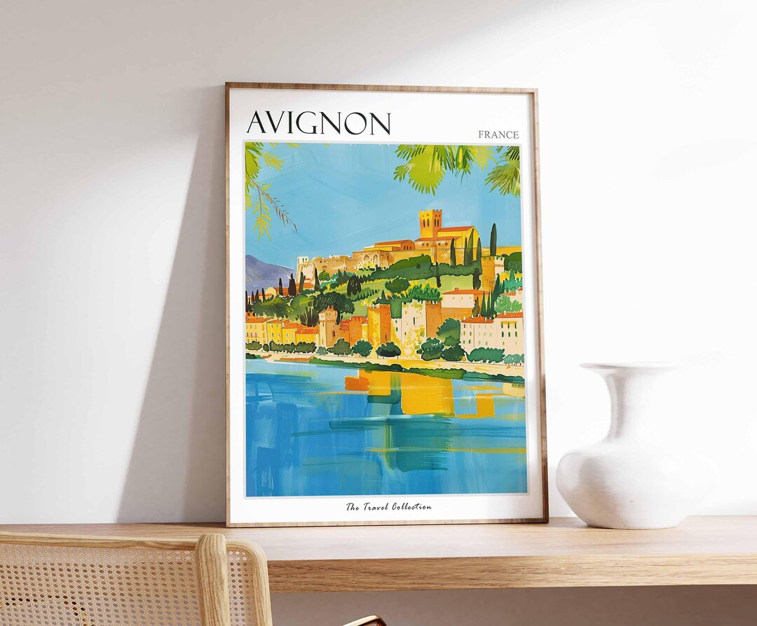 Avignon Poster, France Travel Print, French Decor, Europe Travel Poster, European Wall Art ...