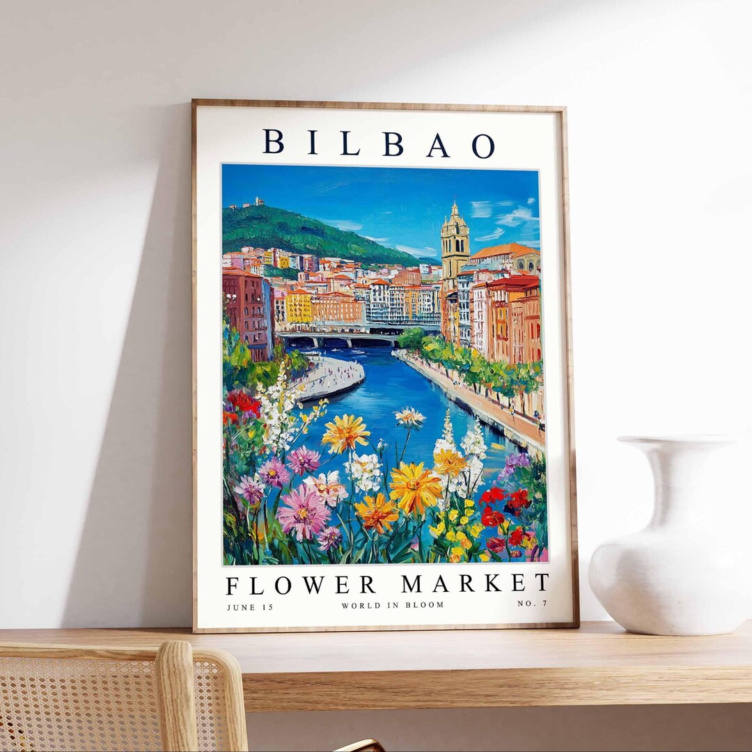 Bilbao Flower Market Print: Basque Country Travel Art - Etsy