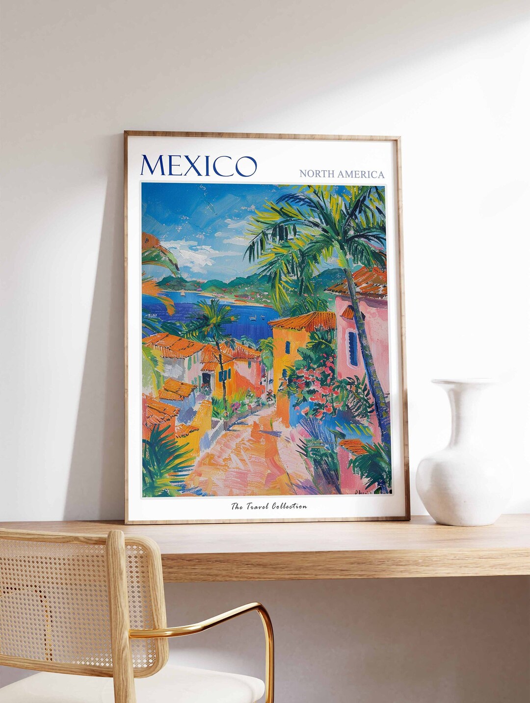 Mexico Travel Poster, Mexico Travel Print, Tropical Decor, Botanical ...
