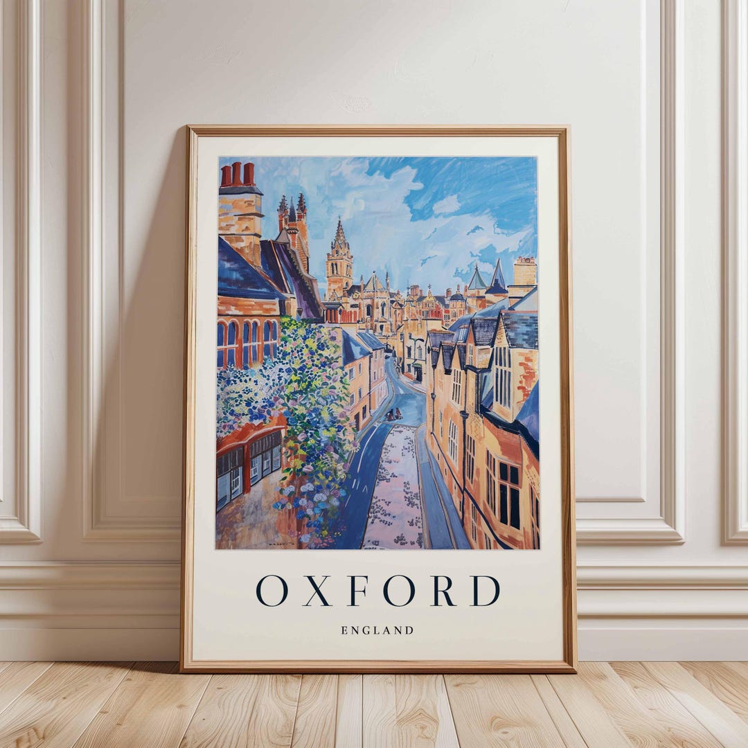 Oxford Poster, England Travel Print, UK Wall Art, University Decor ...