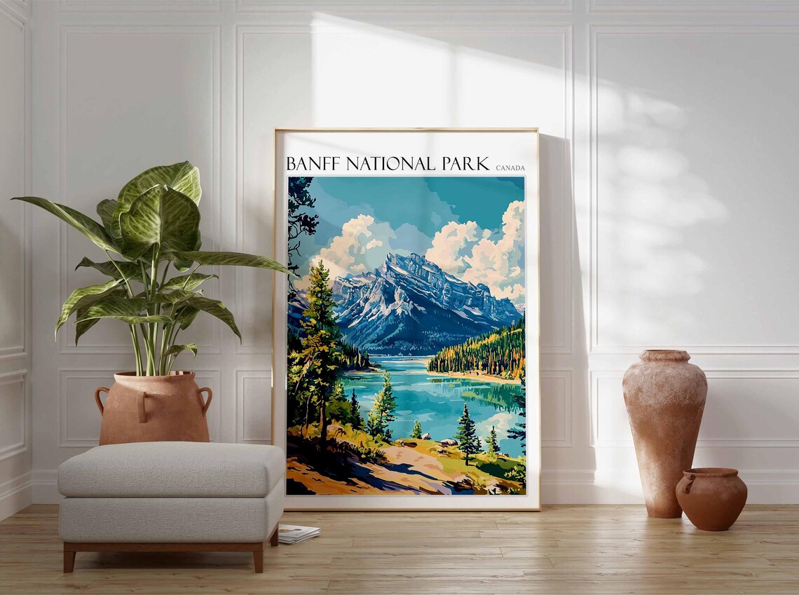 Banff National Park Poster: Lake Louise Canadian Travel Art - Etsy
