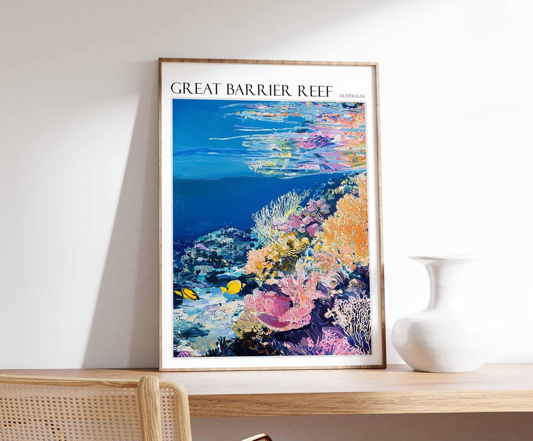 Great Barrier Reef Poster, Great Barrier Reef Travel Print, Australian ...