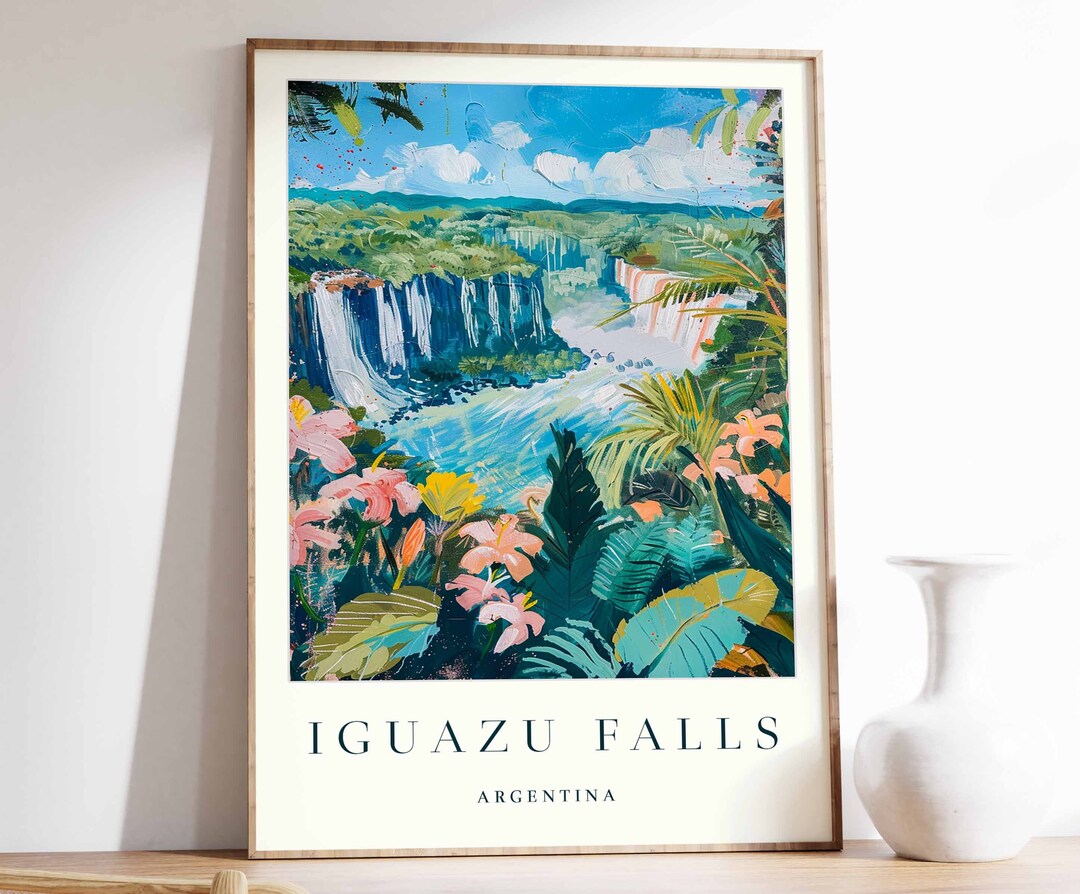 Iguazu Falls Poster, Iguazu Falls Travel Print, Argentina Wall Art ...