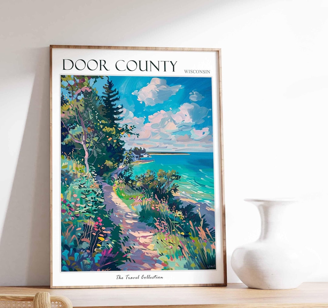 Door County Poster, Wisconsin Travel Print, North American Decor, North ...