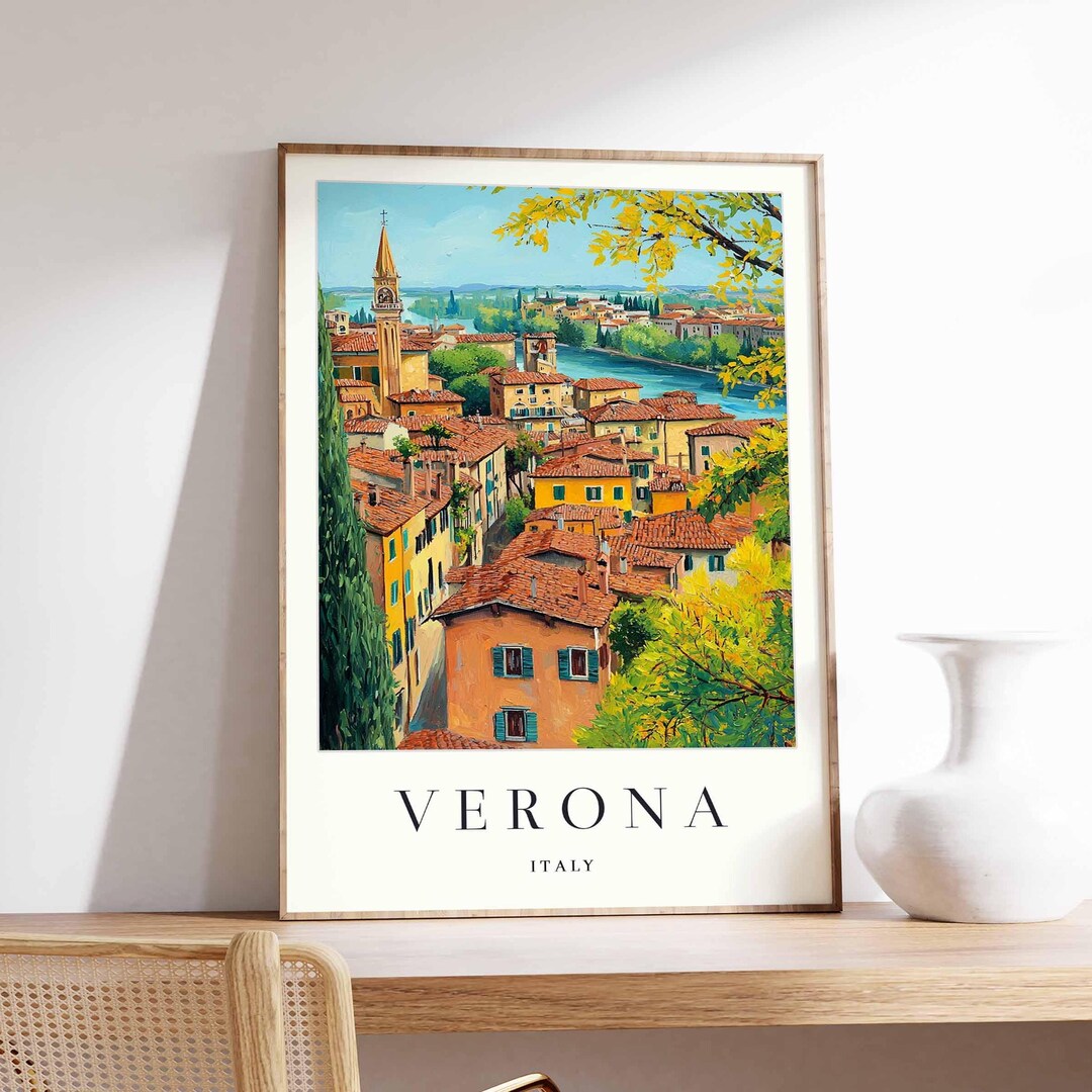 Verona Poster, Italy Travel Print, Italian City Wall Art, Roman Arena ...