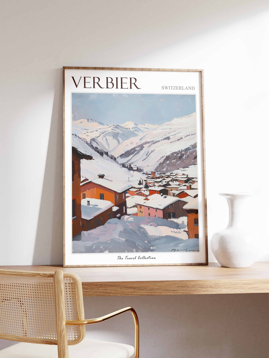 Verbier Poster, Verbier Travel Print, Ski Poster, Landscape Wall Art ...