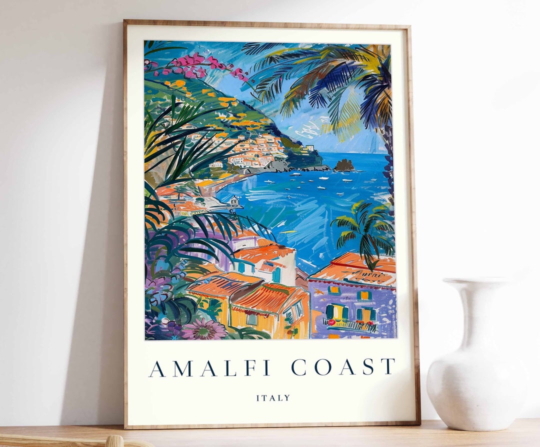 Amalfi Coast Poster, Amalfi Coast Travel Print, Italy Wall Art, Italian ...