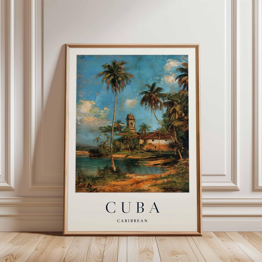 Vintage Cuba Travel Poster: Classic Cars & Caribbean Charm - Etsy