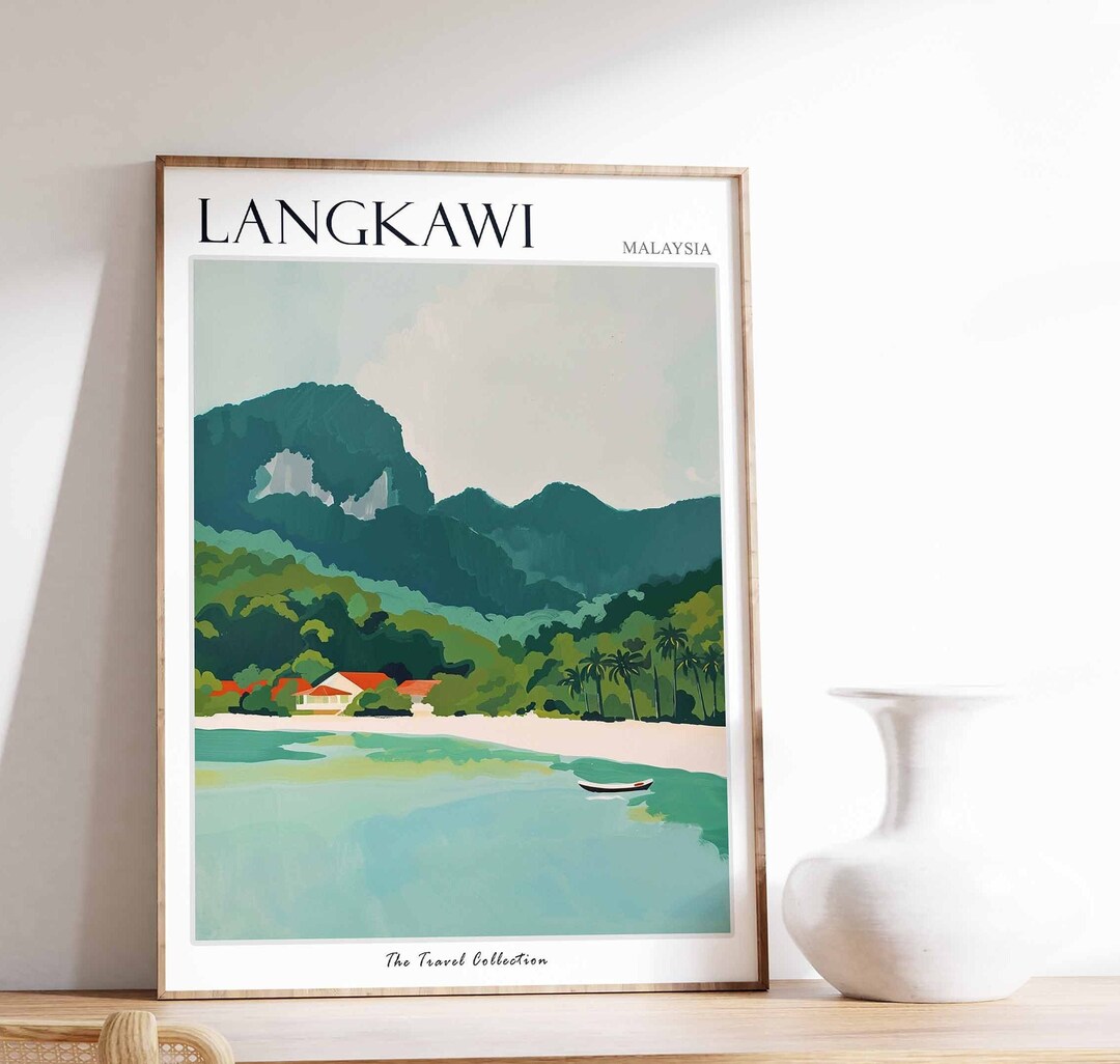 Langkawi Poster, Malaysia Travel Print, Malaysian Decor, Asia Travel ...