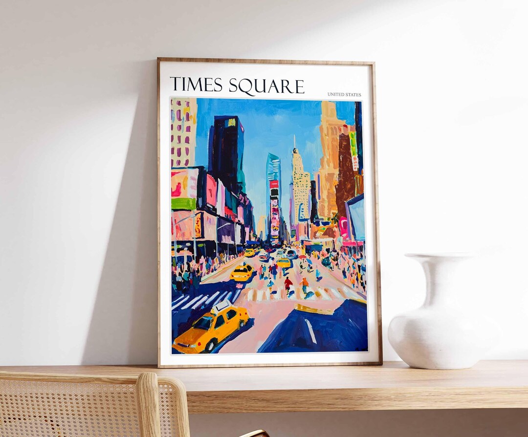 Times Square Poster, Times Square Travel Print, Tropical Decor, City ...