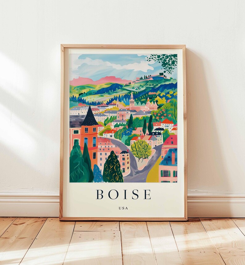 Boise Idaho Travel Poster: USA City Wall Art - Etsy