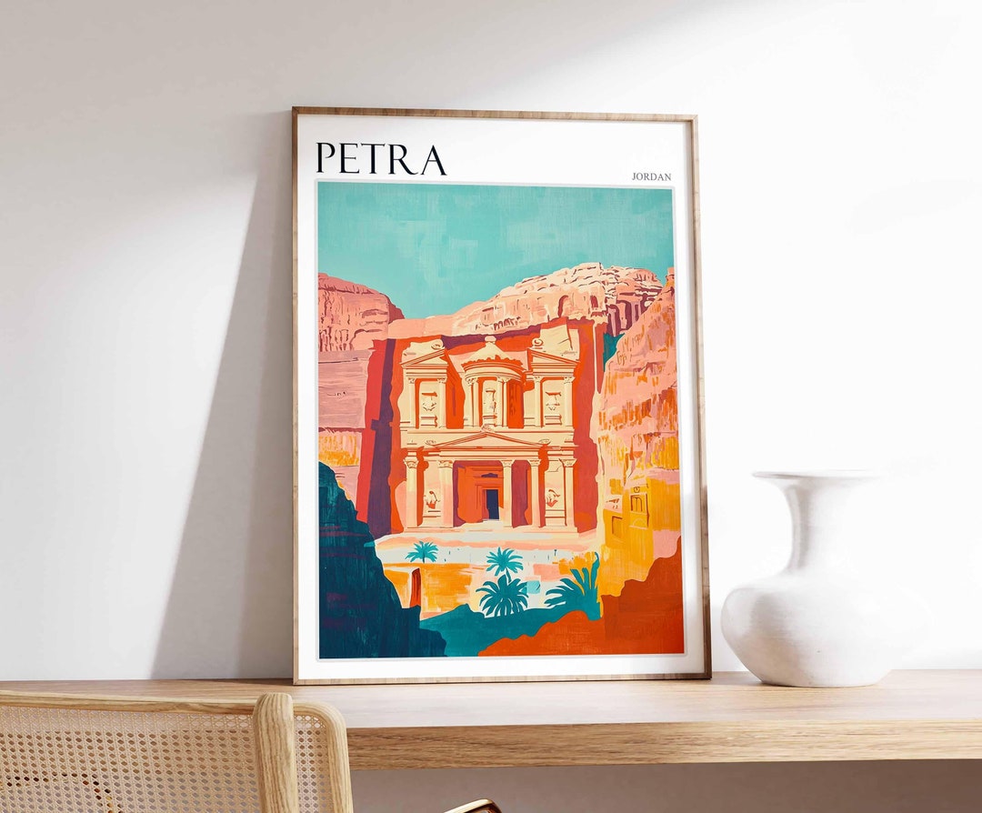 Petra Poster, Petra Travel Print, Islamic Decor, Asia Travel Poster ...