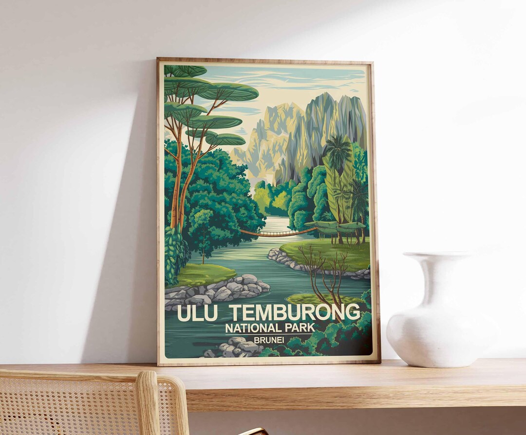 Ulu Temburong Print, Southeast Asia Poster, Brunei Travel Poster ...