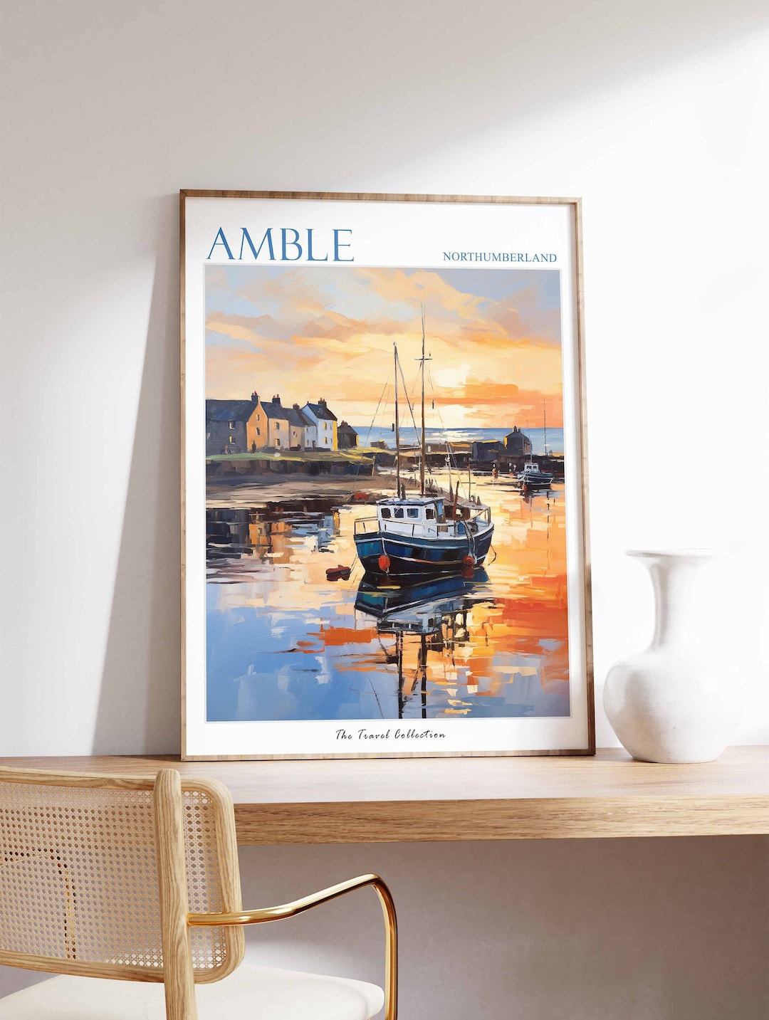 Amble Poster, Amble Travel Print, Northumberland Poster, Amble Coast ...
