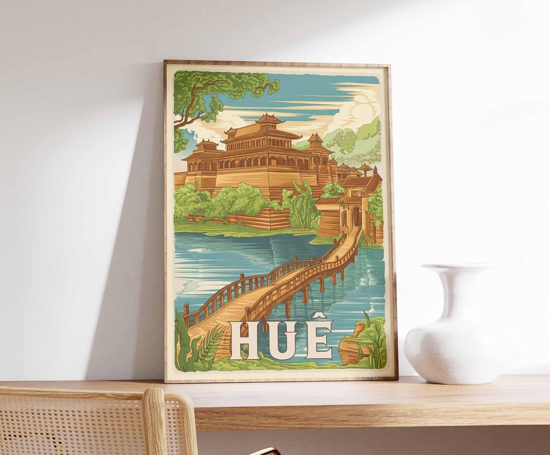 Hue Print, Southeast Asia Poster, Vietnam Travel Poster, Travel Wall ...