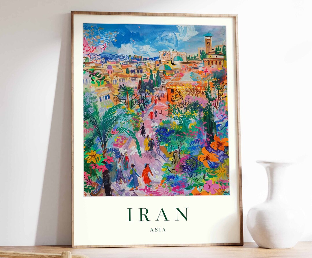 Iran Travel Poster: Colorful Persian Landscape Art Print - Etsy