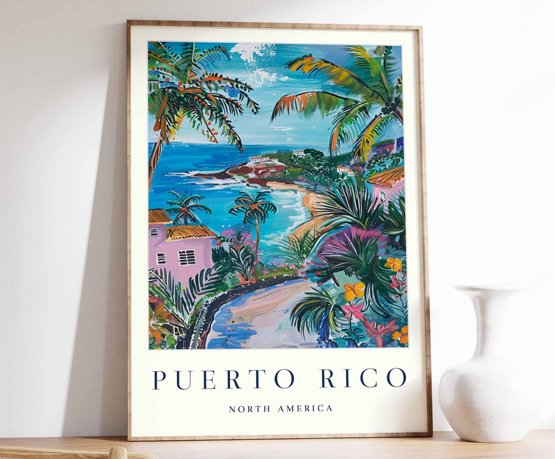 Puerto Rico Poster, Puerto Rico Travel Print, North America Wall Art ...