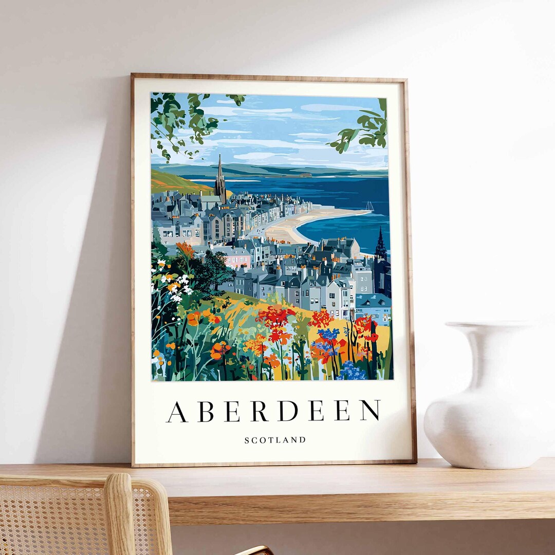 Aberdeen Poster, Scotland Travel Print, Granite City Art Print ...