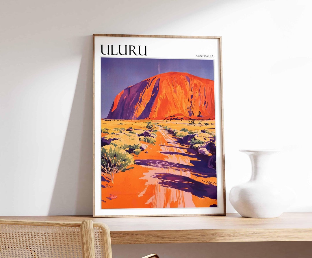 Uluru Poster, Australia Travel Print, Australian Decor, Oceania Travel ...