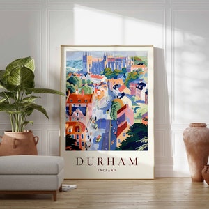 Durham Poster, Durham Travel Print, England Wall Art, British Travel ...