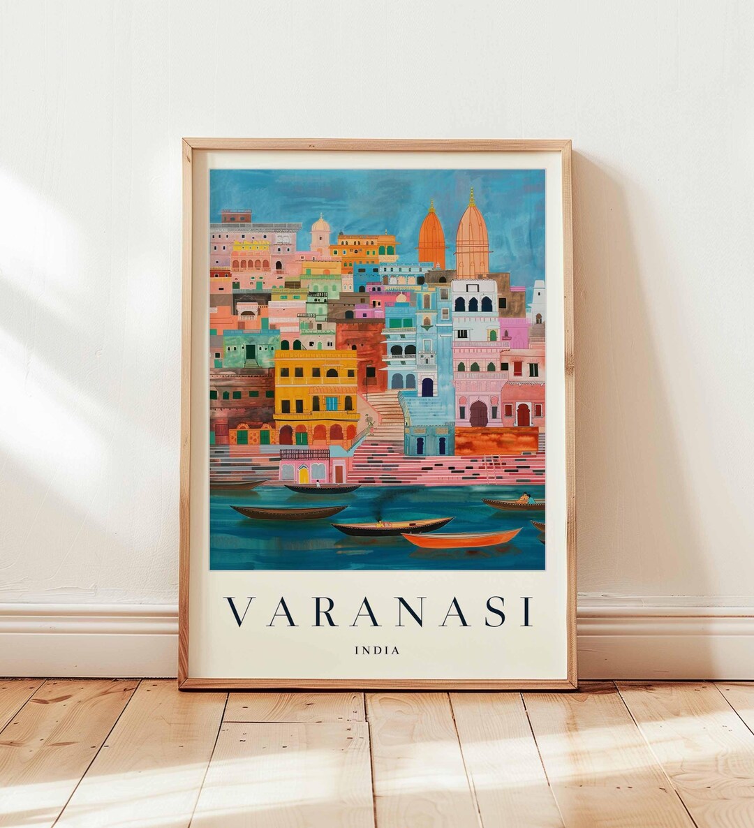 Varanasi India Travel Poster: Ganges River Art, Holy City Decor - Etsy