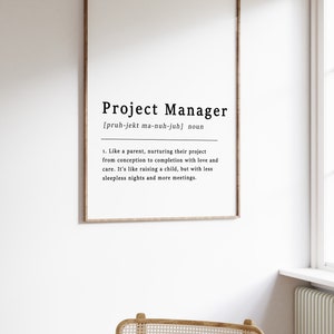 Definition of A Project Manager Poster, Gift for Project Manager, Funny ...