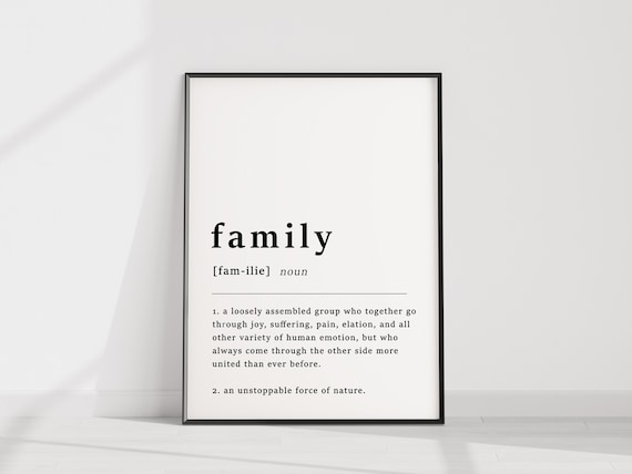 Definition of Family Quote Poster Print Family Print Home | Etsy