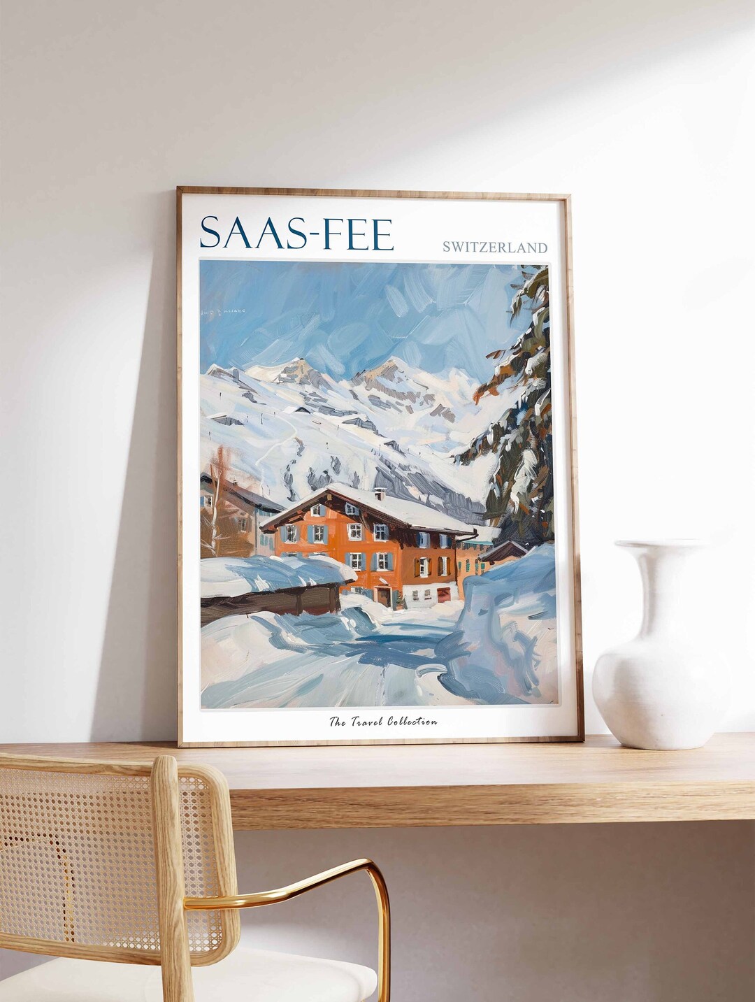 Saas Fee Poster, Saas Fee Travel Print, Switzerland Travel Poster ...