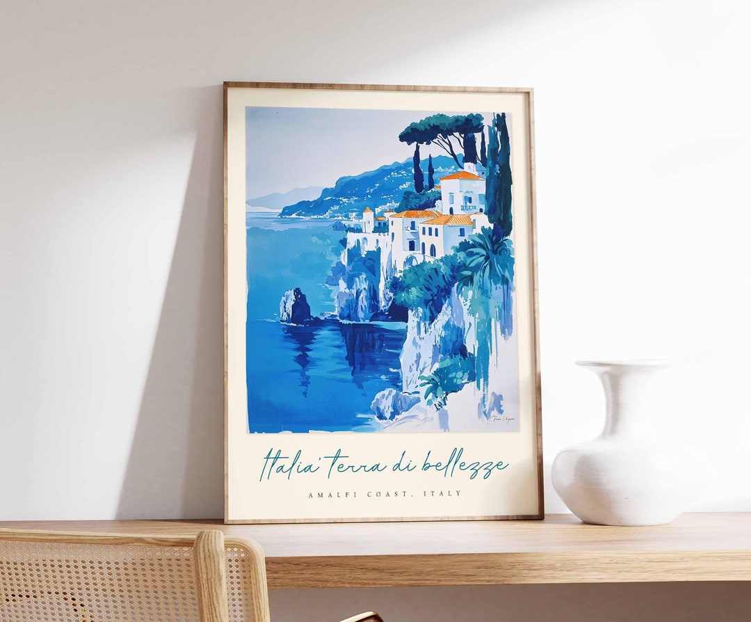 Amalfi Coast Poster, Amalfi Coast Travel Print, Amalfi Coast Travel Art ...