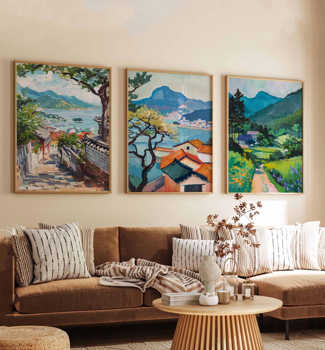 Set of 3 Korea Posters, Korea Prints, Travel Posters Set, Korean Wall ...