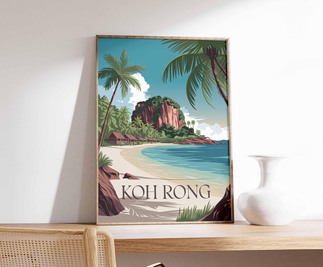 Koh Rong Print, Southeast Asia Poster, Cambodia Travel Poster, Travel ...