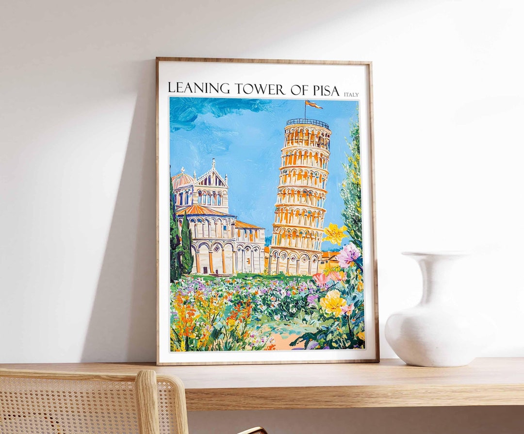 Leaning Tower of Pisa Poster, Leaning Tower of Pisa Travel Print ...